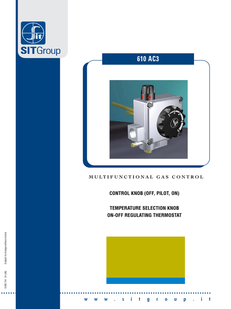 Multifunctional Gas Control 610 AC3 | PDF | Thermostat | Mechanical ...