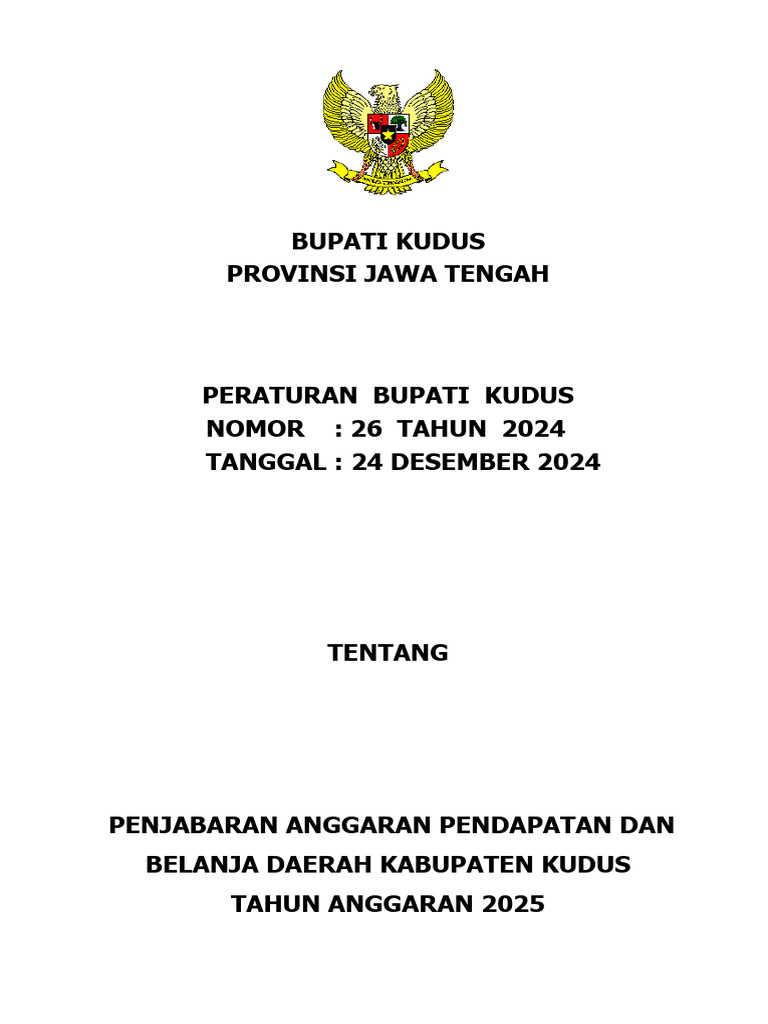 Perbup Apbd 2025 | PDF