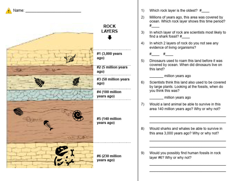 Rock Layers: Name | PDF | Fossil | Paleontology