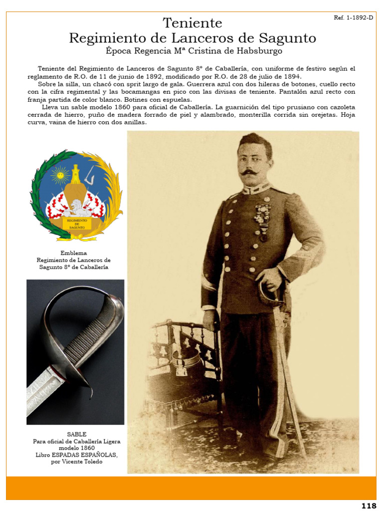1892 Teniente Lanceros Caballería Sagunto | PDF