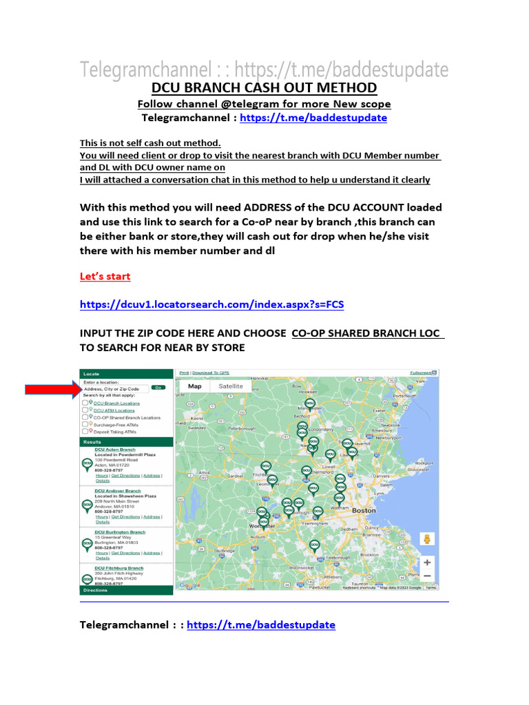 DCU Branch Cash Out Instructions | PDF