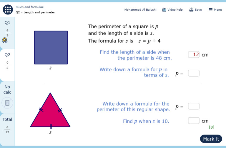 MyiMaths Homework - Rules and Formulae | PDF