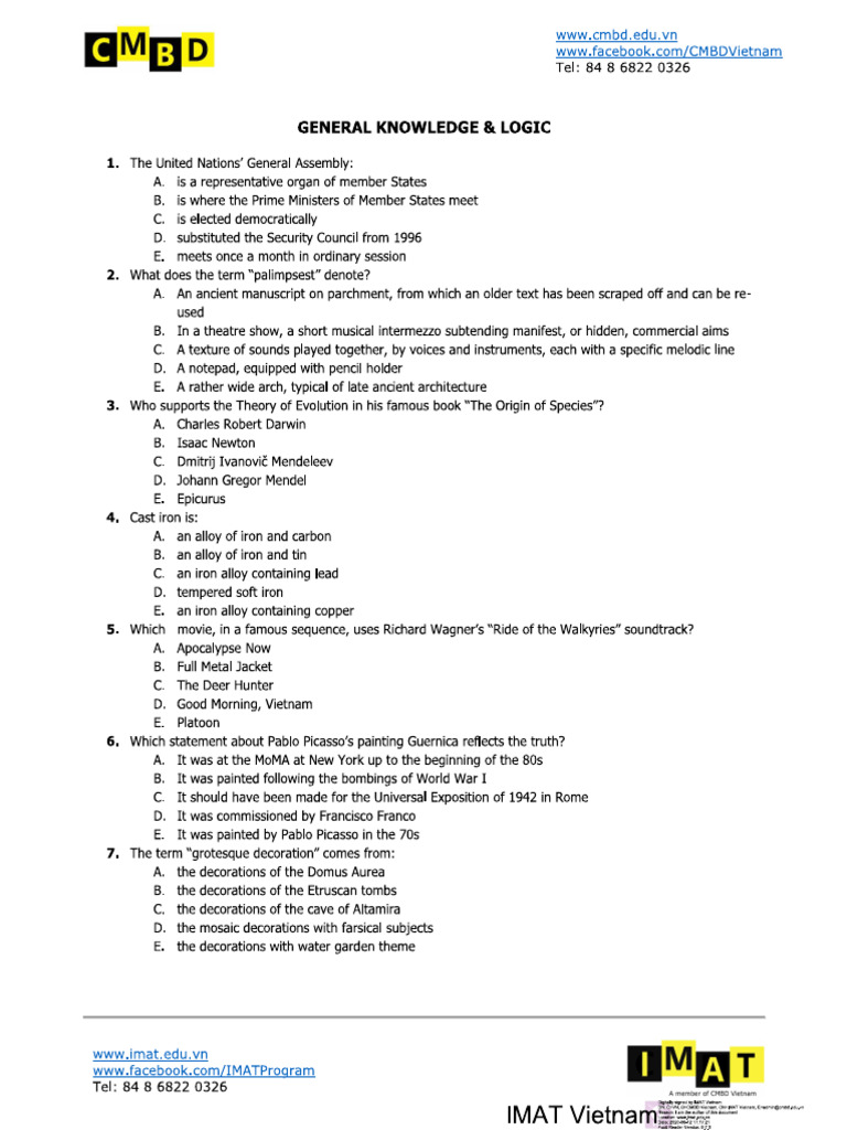 IMAT Test3 | PDF