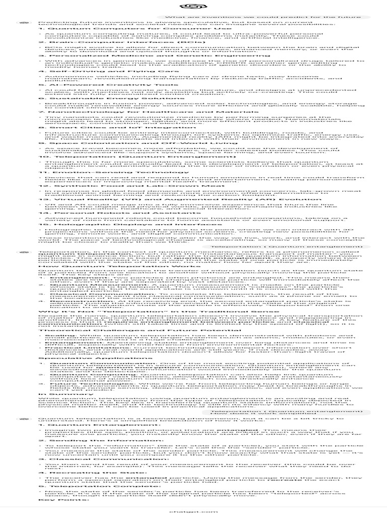 Future Inventions Predictions | PDF