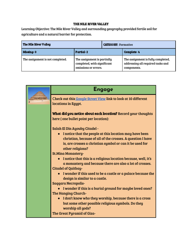 Ryan The Nile River Valley HyperDoc | PDF | Egyptian Pyramids | Ancient Egypt