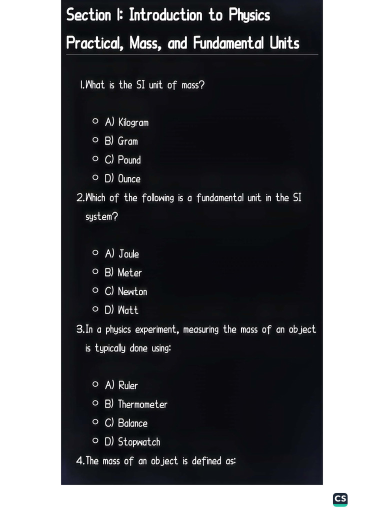 Possible Questions For Physics 107 | PDF