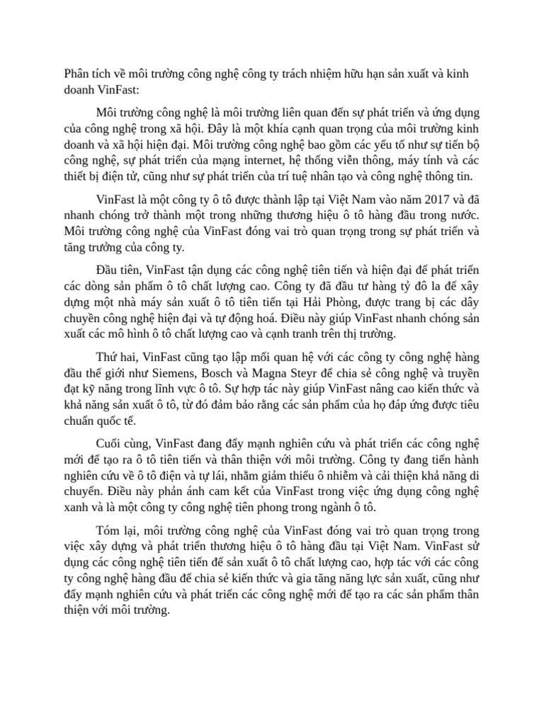 Phân Tích MTCN VF | PDF