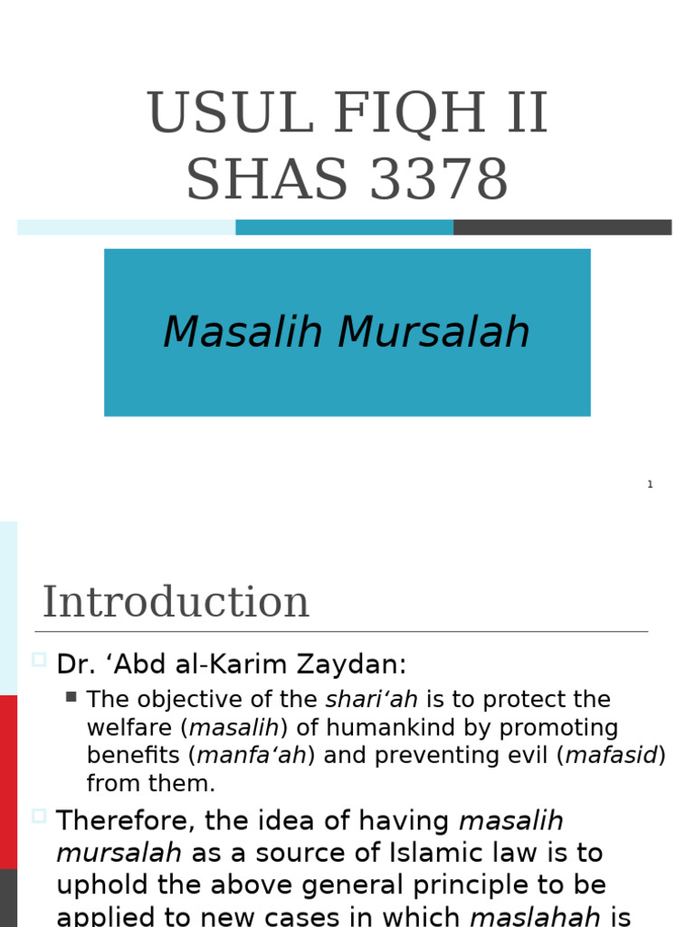 4) Masalih Mursalah | PDF | Sharia | Abrahamic Religions