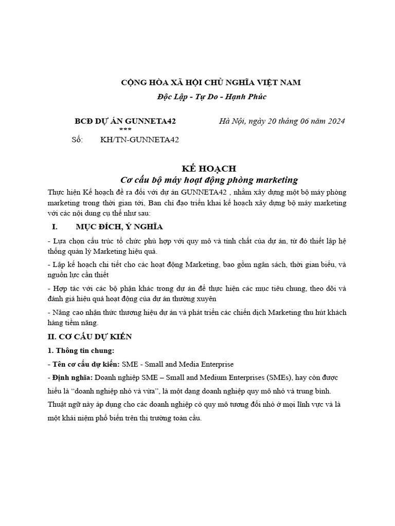 (GUNNETA42) KH XÂY DỰNG BỘ MÁY CƠ CẤU MKT | PDF