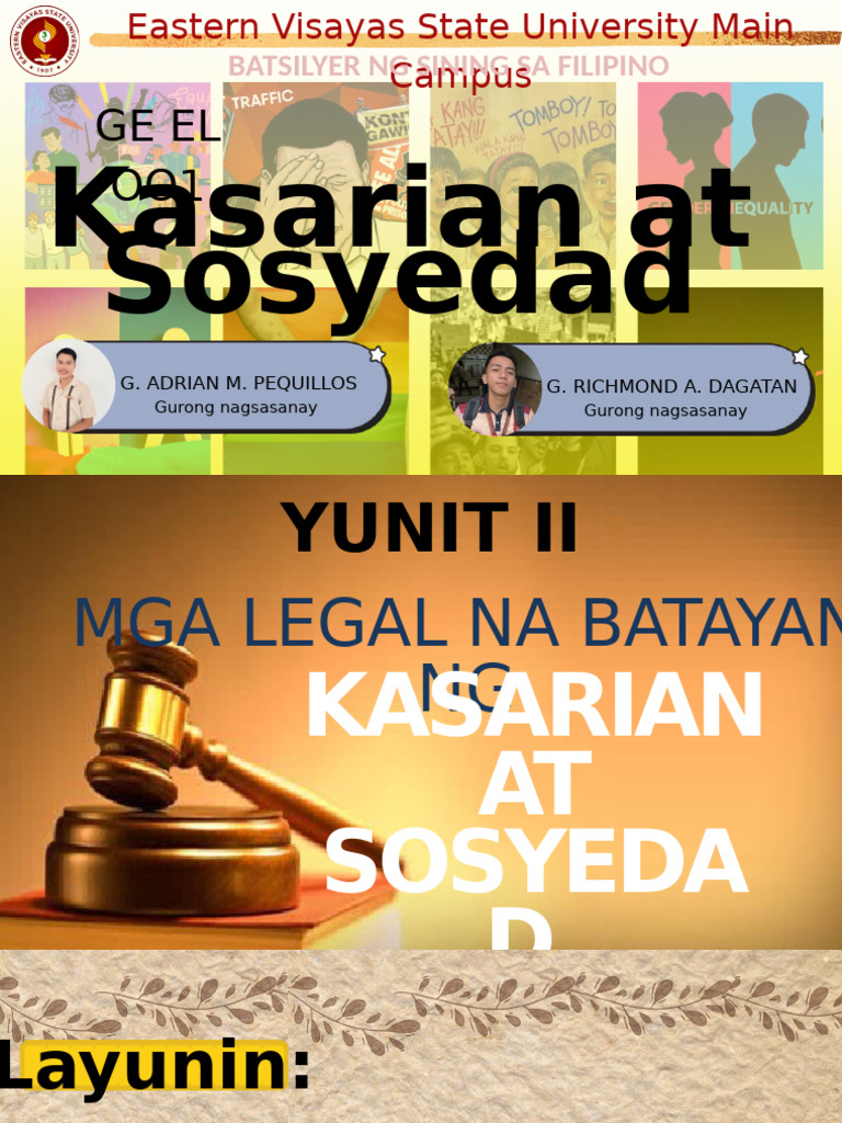 Yunit 2 Kasarian at Lipunan | PDF