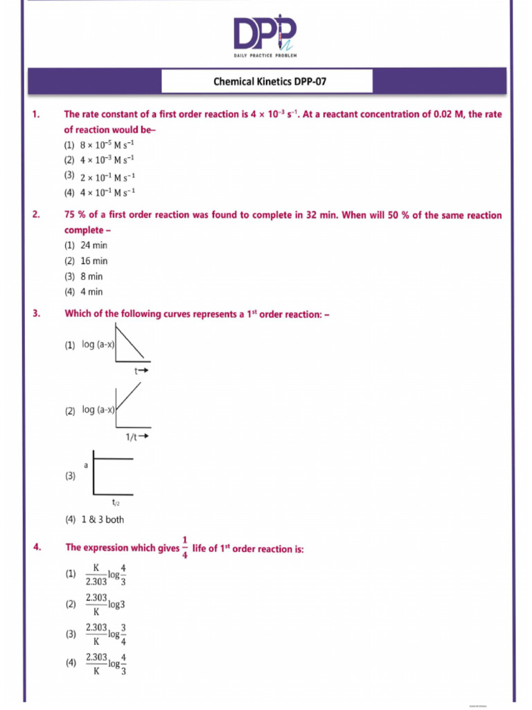 DPP 07 Questions | PDF