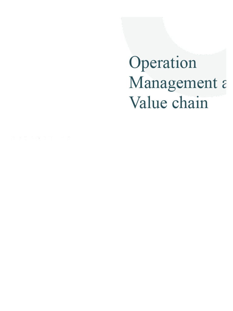 Operations Management and Value Chains | PDF | Supply Chain | Inventory