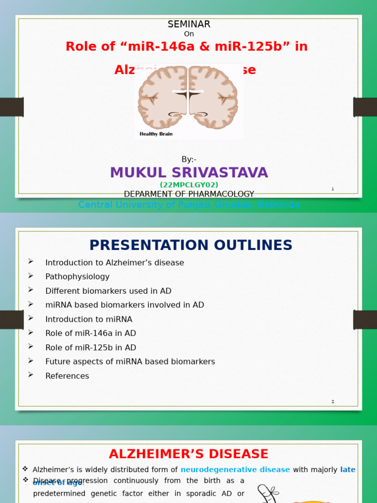 2nd Sem Prsentation | PDF | Alzheimer's Disease | Dementia