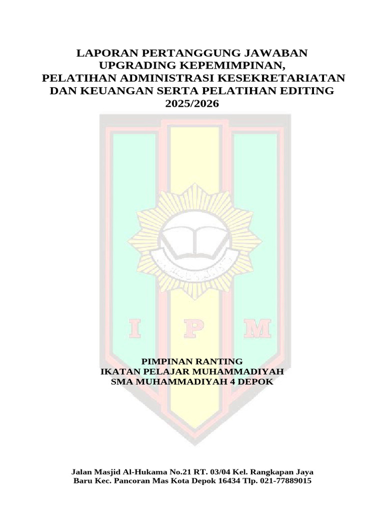 LPJ Upgrading Dan Pelatihan Ipm Setengah Fiks | PDF