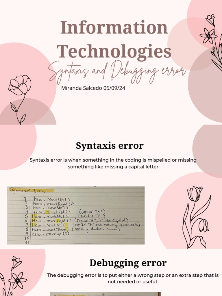Information Technologies Syntaxis and Debugging | PDF