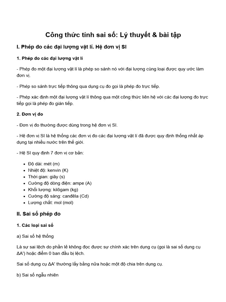 Cach Tinh Sai So | PDF