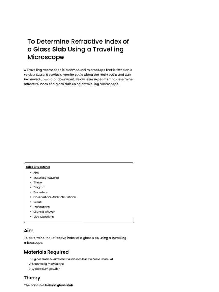 Travelling Microscope 01 | PDF
