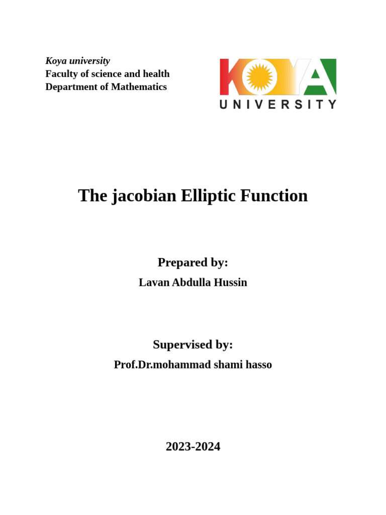 Jacobian Elliptic Function | PDF | Function (Mathematics) | Integral