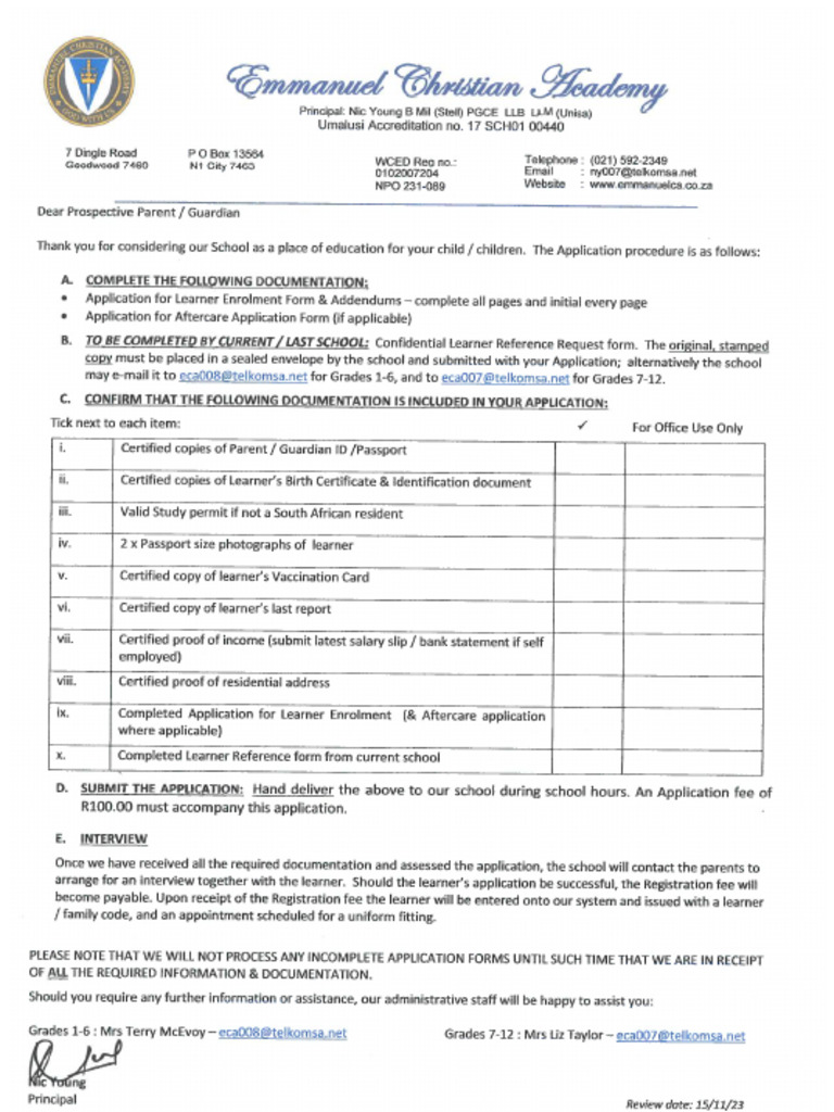 Application For Learner Enrolment 2024 1 | PDF