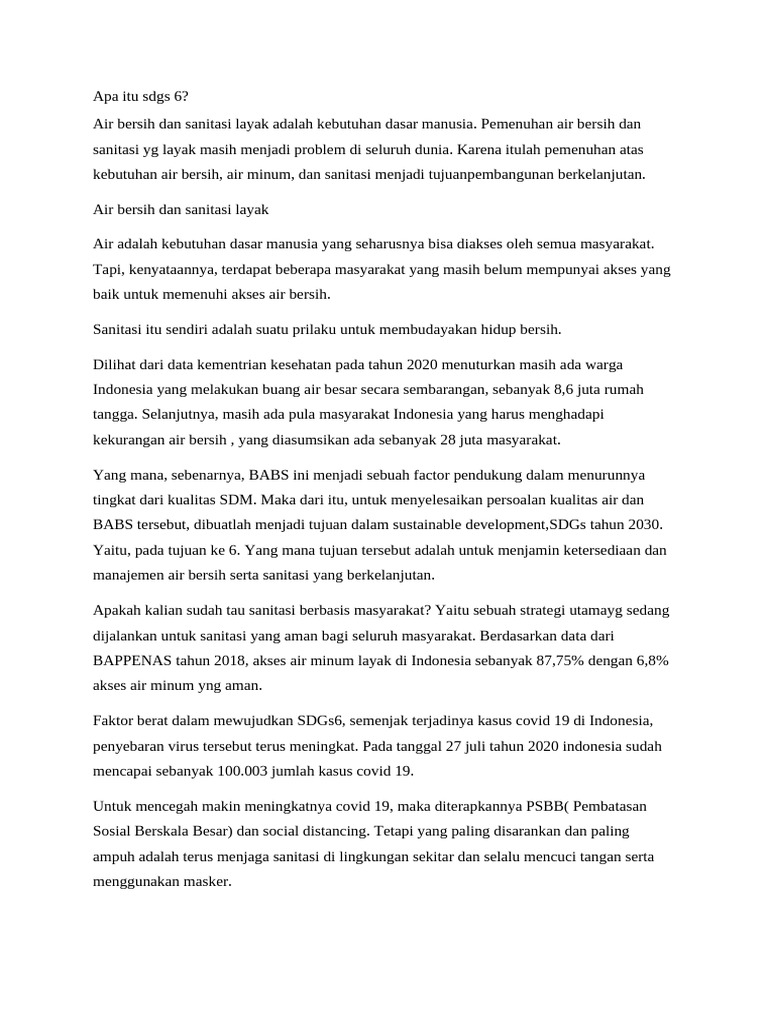 Apa itu sdgs 6 | PDF