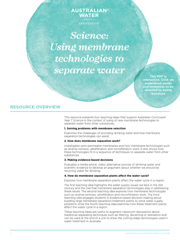 Science 1_Using_membrane_technologies_to_separate_water reverse osmosis ...