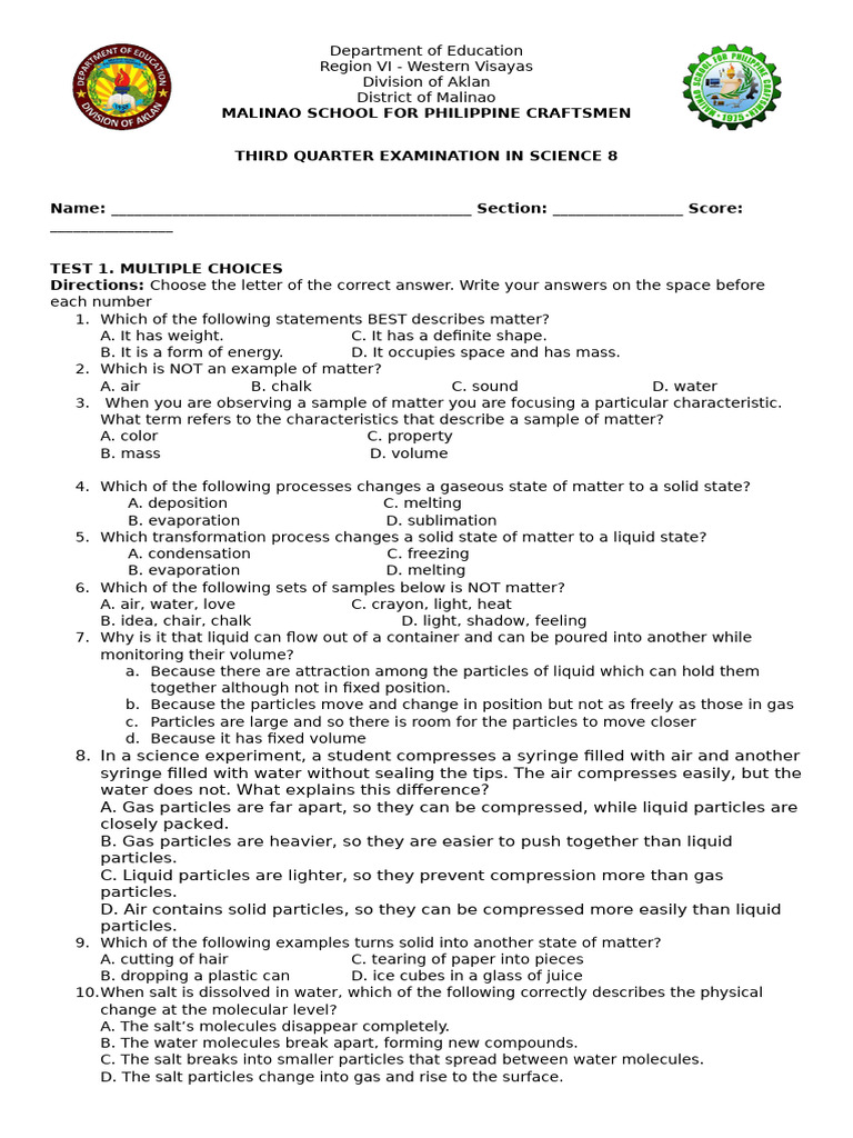 3rd Periodic in Science 8 | PDF | Proton | Atoms
