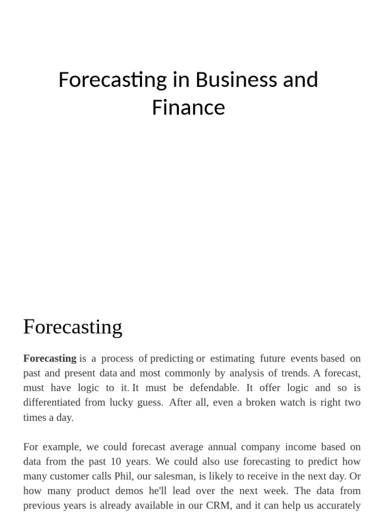 Lecture 2 Business Forecasting | PDF | Errors And Residuals | Forecasting