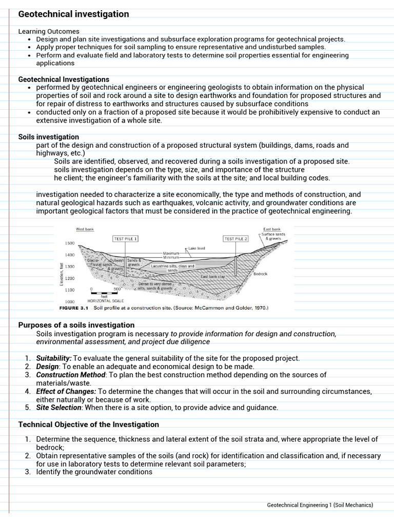 Geotechnical Envestigation | PDF | Geotechnical Engineering | Soil ... Geotechnical Envestigation | PDF | Geotechnical Engineering | Soil ...