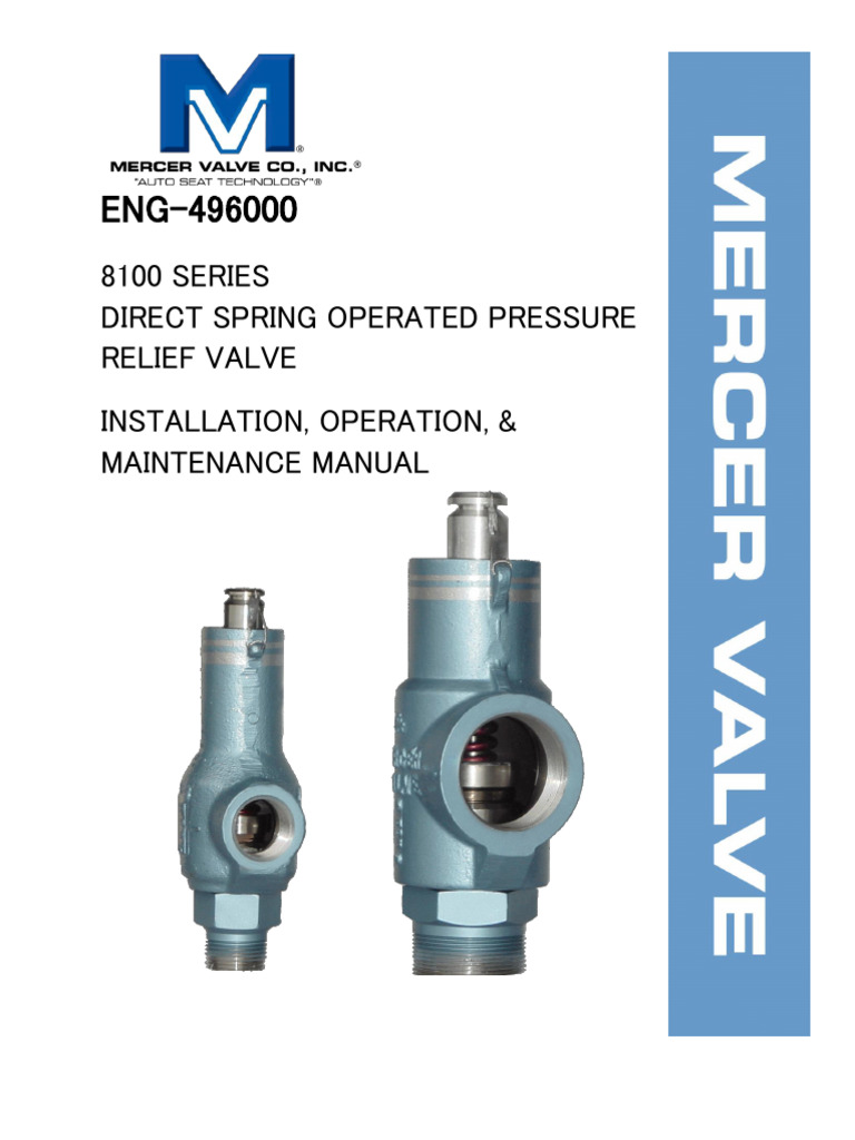 8100-Series-IOM-Manual VALVULA DE SEGURIDAD | PDF | Valve | Leak