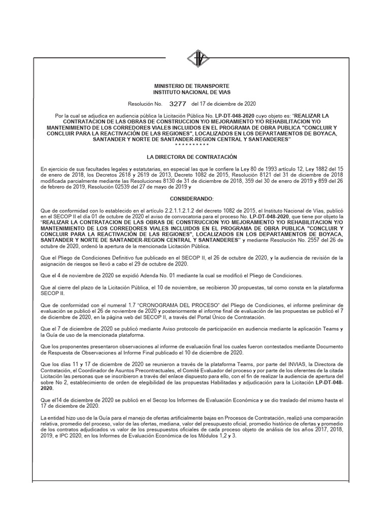 Resolucion LP-048-2020 | PDF