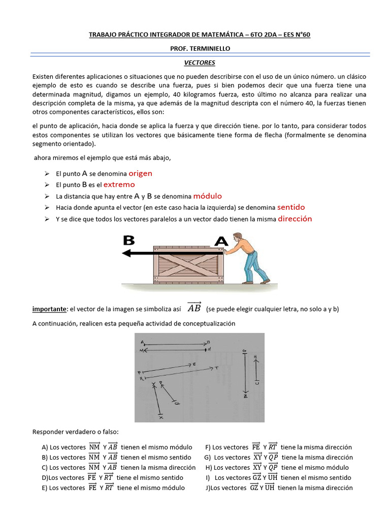 Introducción a Vectores en Matemática | PDF | Vector Euclidiano | Geometría