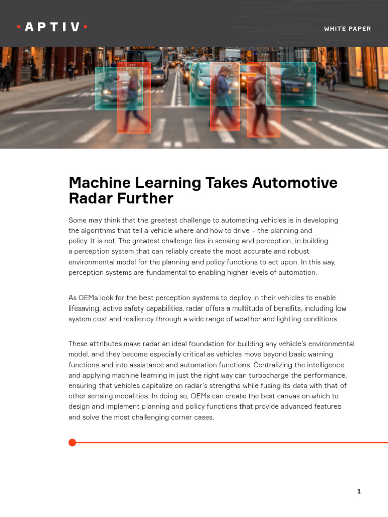 2020 Aptiv Whitepaper Machinelearning Radar | PDF | Radar | Lidar