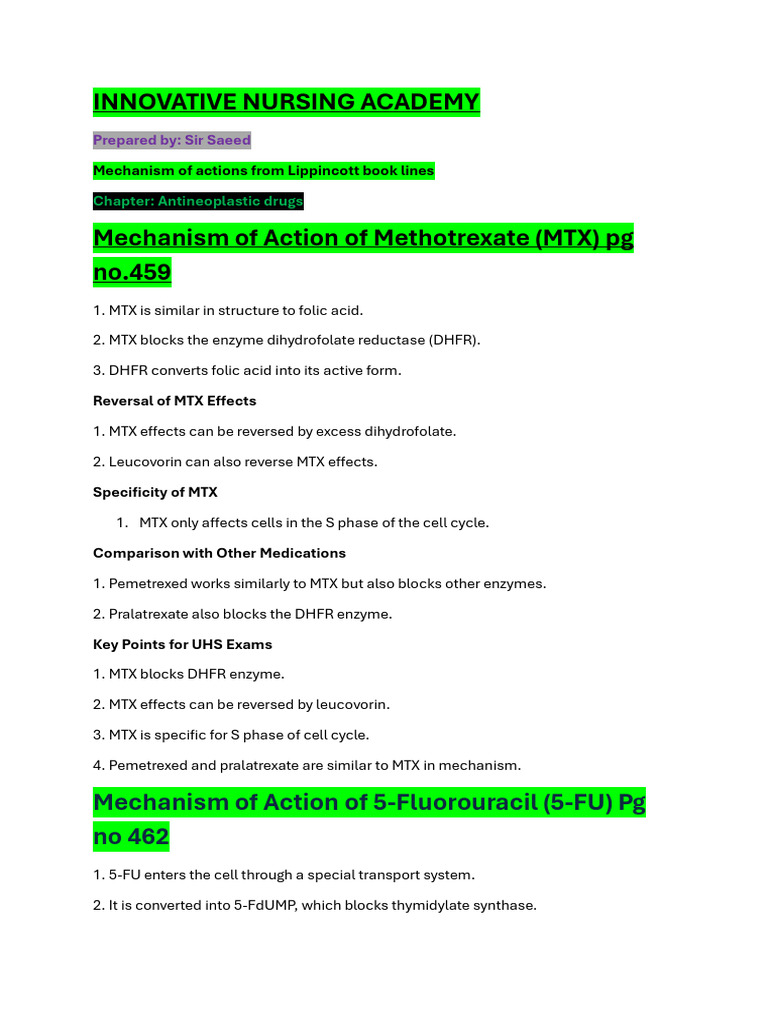 Antineoplastic Drugs (MOA) | PDF | Cancer | Breast Cancer