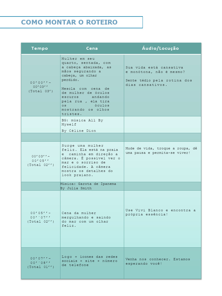Modelo de Roteiro | PDF