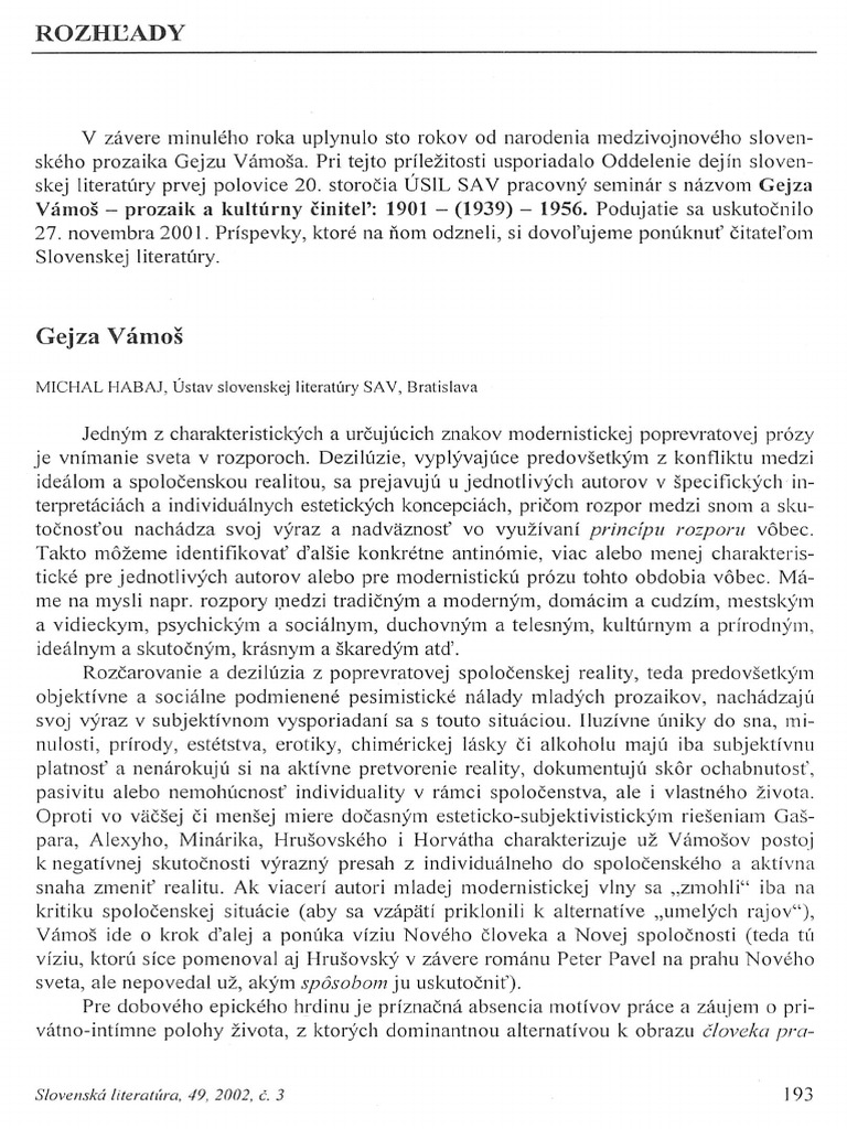 19 Habaj - Gejza Vámoš 02161659SL-2002-49-3-4-Habaj 193-209 | PDF