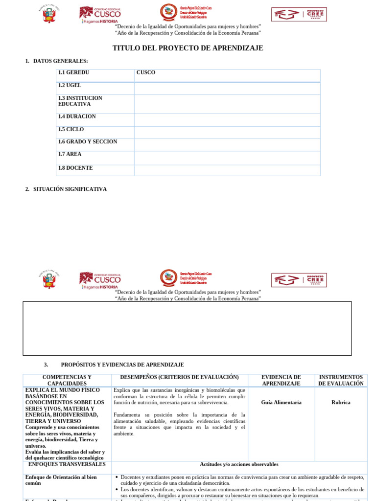 Sugerencia de Esquema - Abp | PDF | Evaluación | Aprendizaje