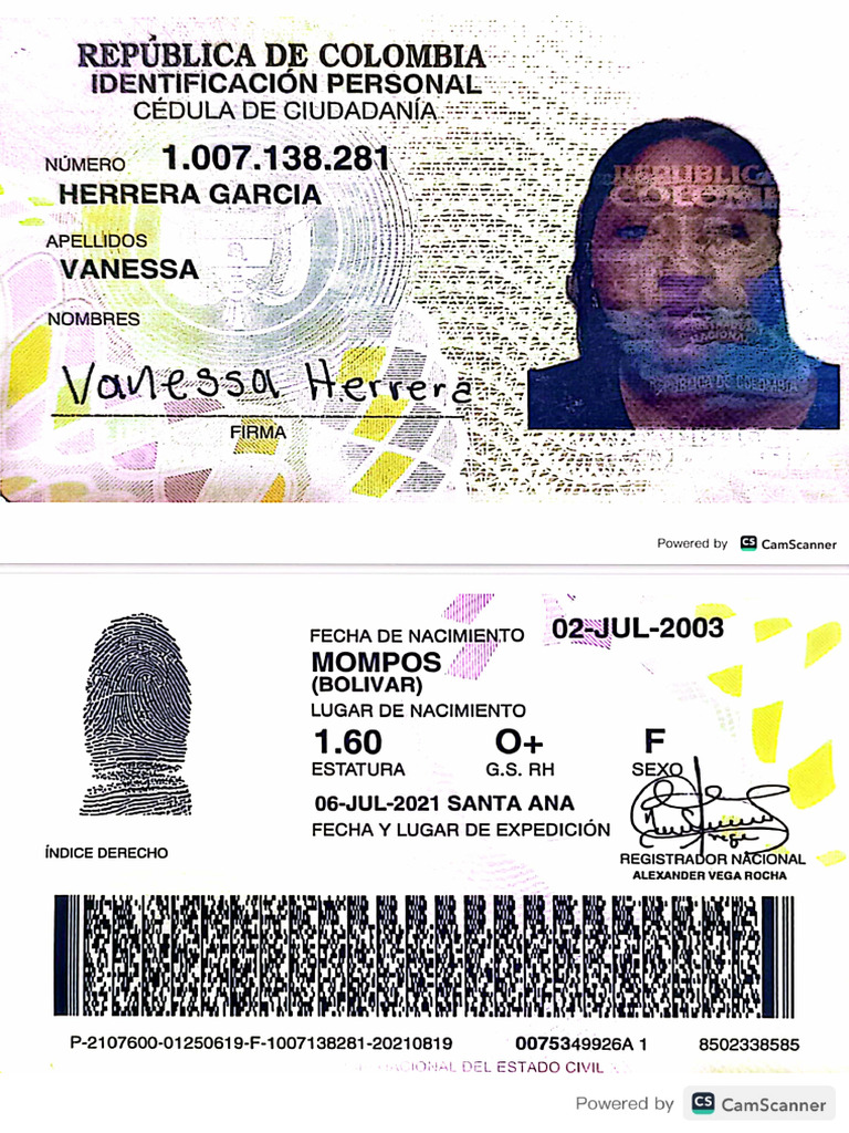 Cedula Vanessa | PDF