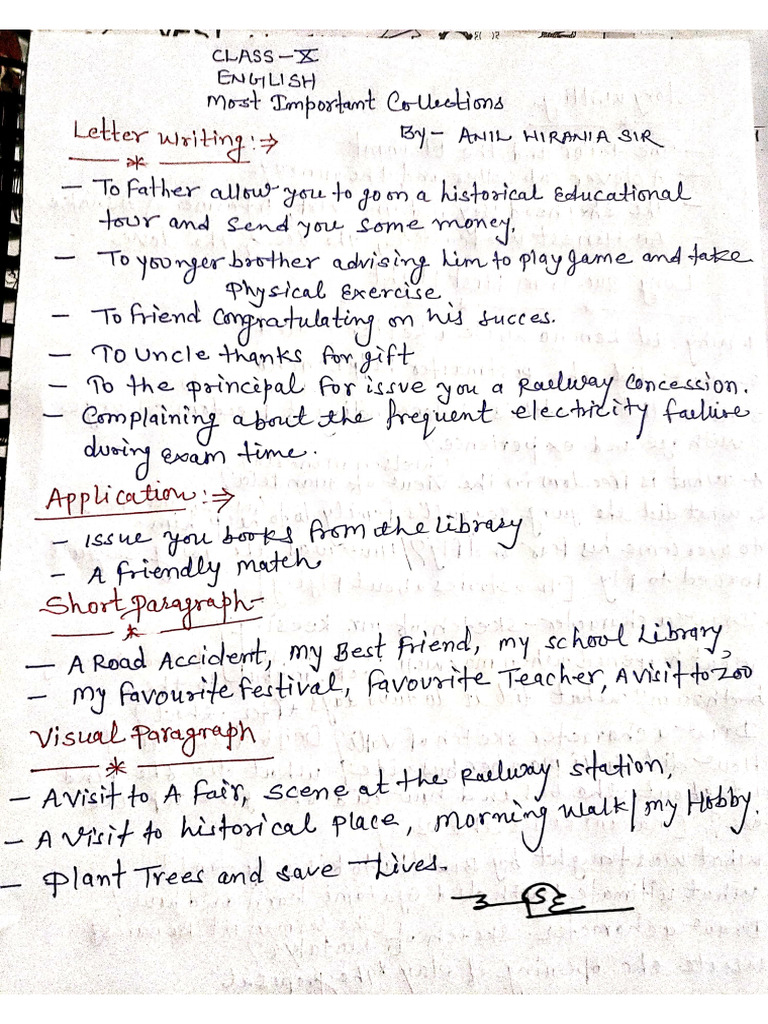 Class 10th English Important Questions | PDF
