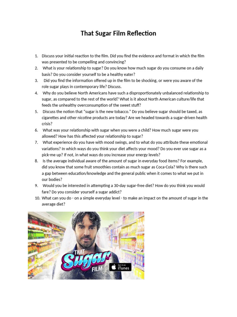 Reflection on "That Sugar Film" Insights | PDF