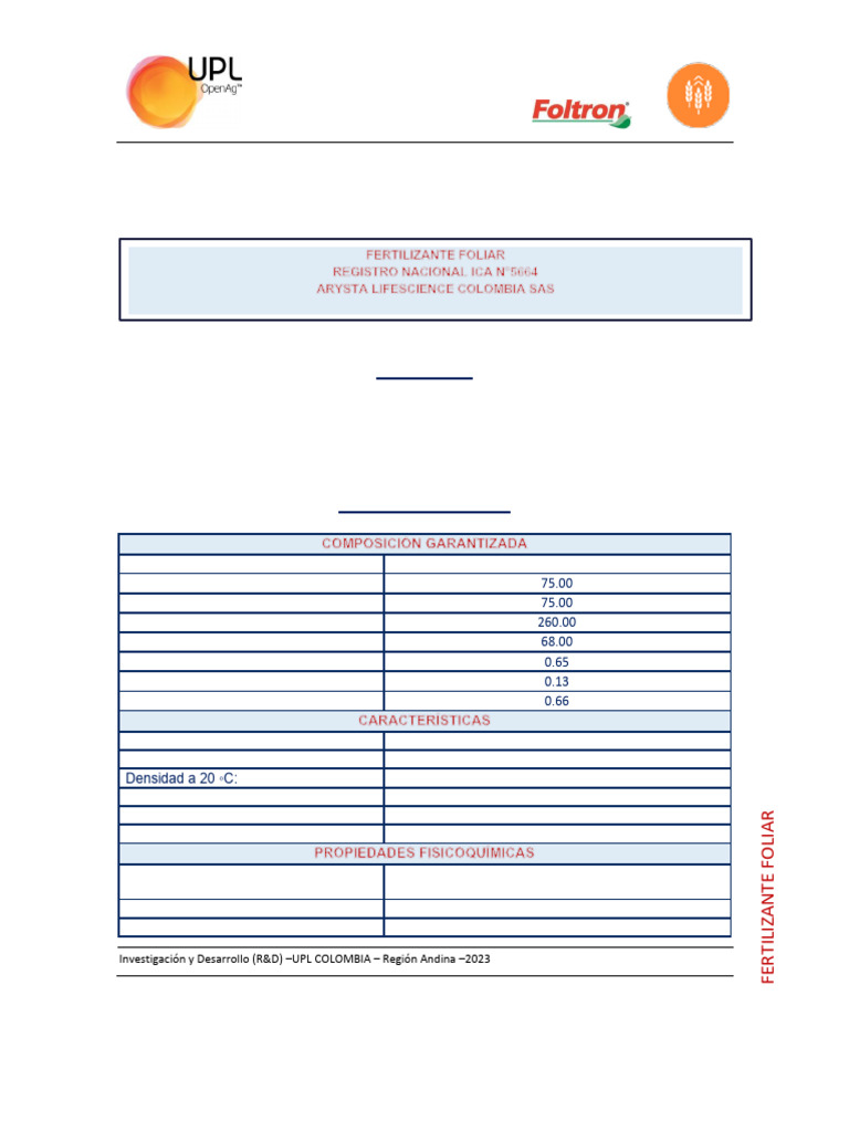 FOLTRON PLUS. FISPq | PDF | Agua | Fertilizante