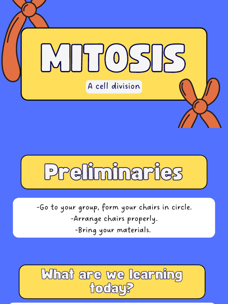 Mitosis Science Presentation in Blue Yellow Flat Graphic Style | PDF ...