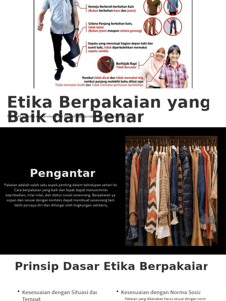 Etika Berpakaian Yang Baik Dan Benar | PDF