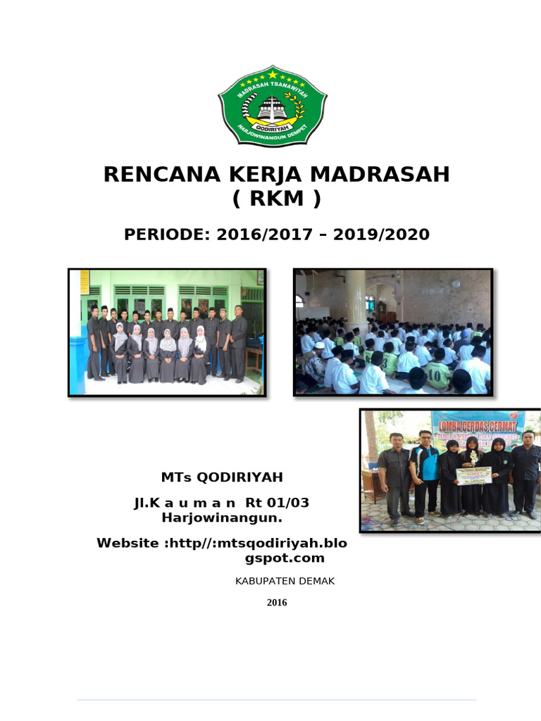 Rkm Mts Qodiriyah Harjowinangun 2016 | PDF