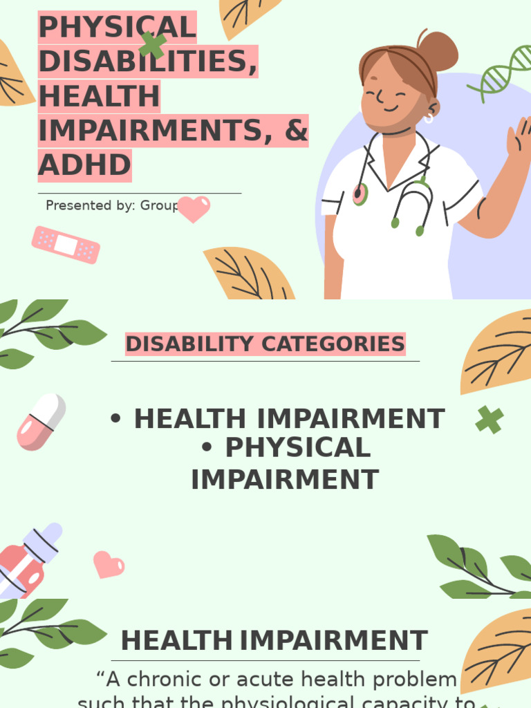 Group-3 Physical Health Impairments | PDF | Disability | Vertebral Column