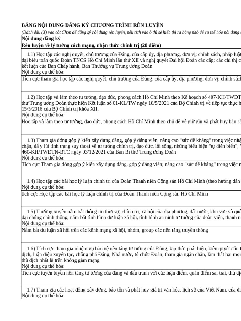 Mau Chuong Trinh Ren Luyen | PDF