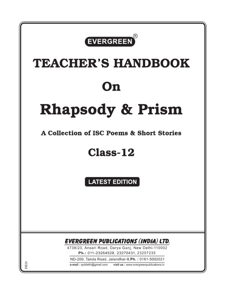 776564381 Teacher Hand Book ISC Prism Rhapsody 12 1 | PDF