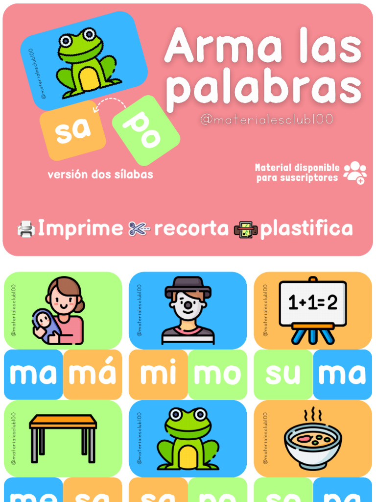 Arma Las Palabras 2 Silabas | PDF