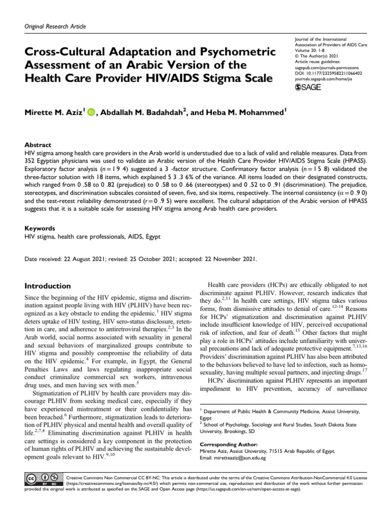 Cross-Cultural Adaptation and Psychometric Assessm | PDF | Factor Analysis