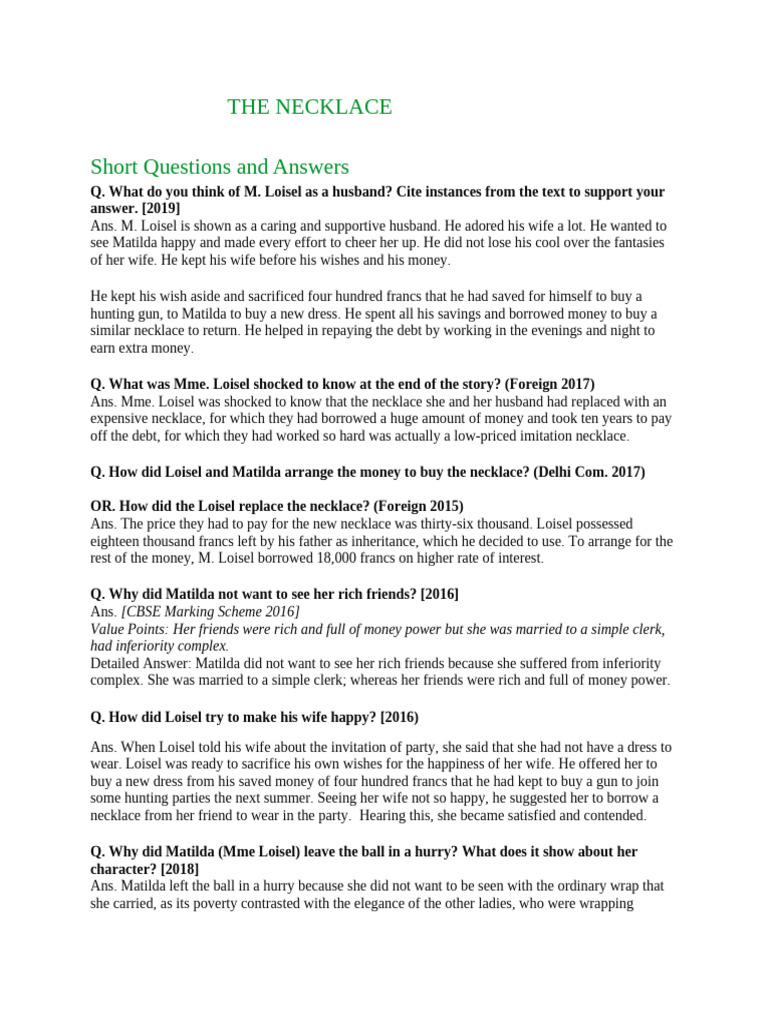 The Necklace Notes | PDF