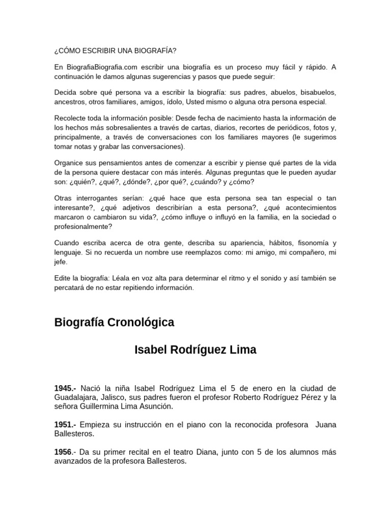 Cómo escribir una biografía efectiva | PDF | Maestros